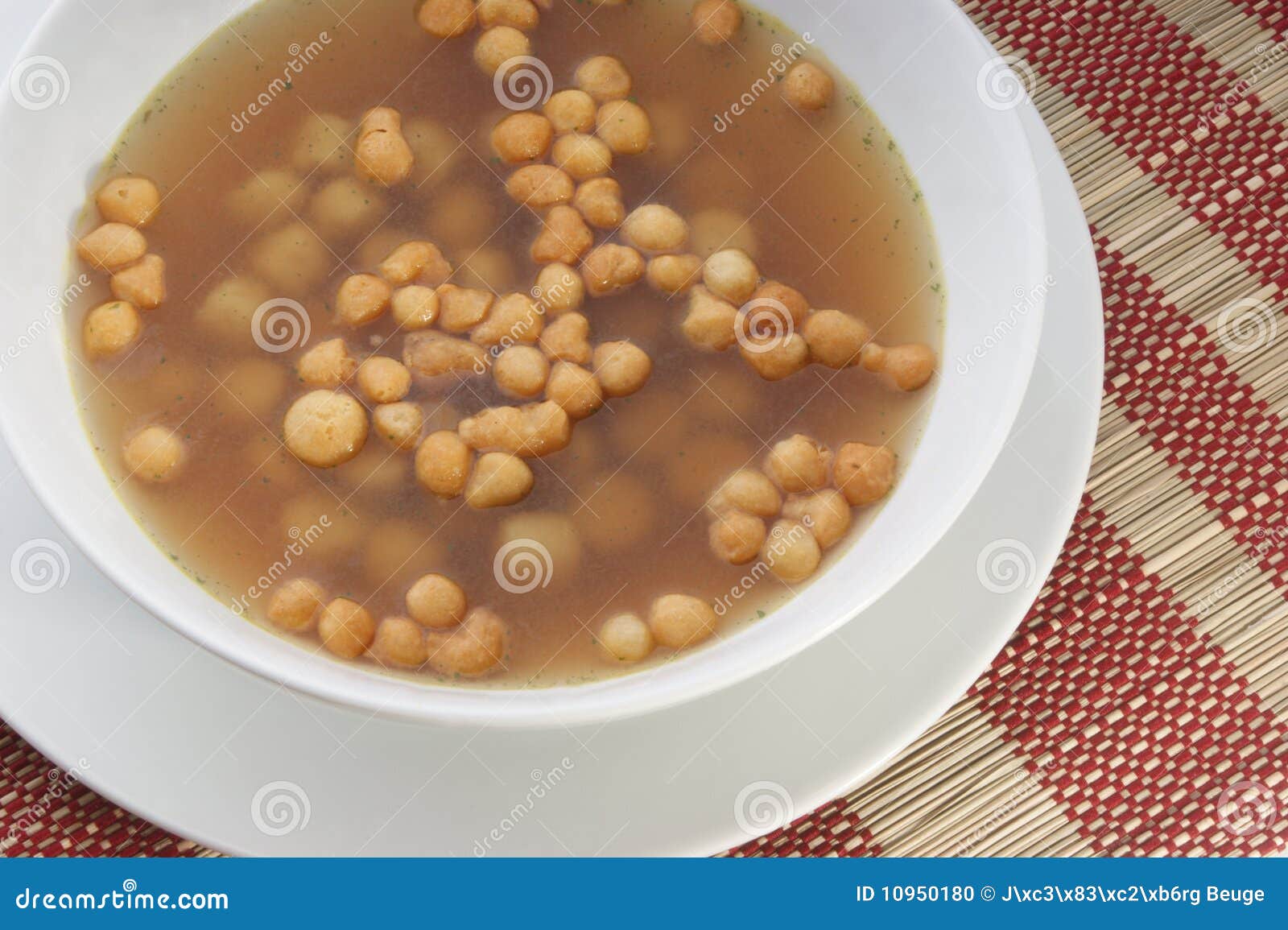 Organic Vegetable Soup and Fried Batter Pearls Stock Photo - Image of ...