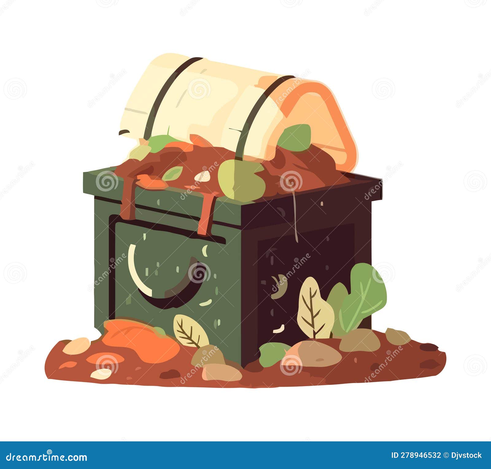 Organic Vegetable Waste Container Stock Vector - Illustration of ...