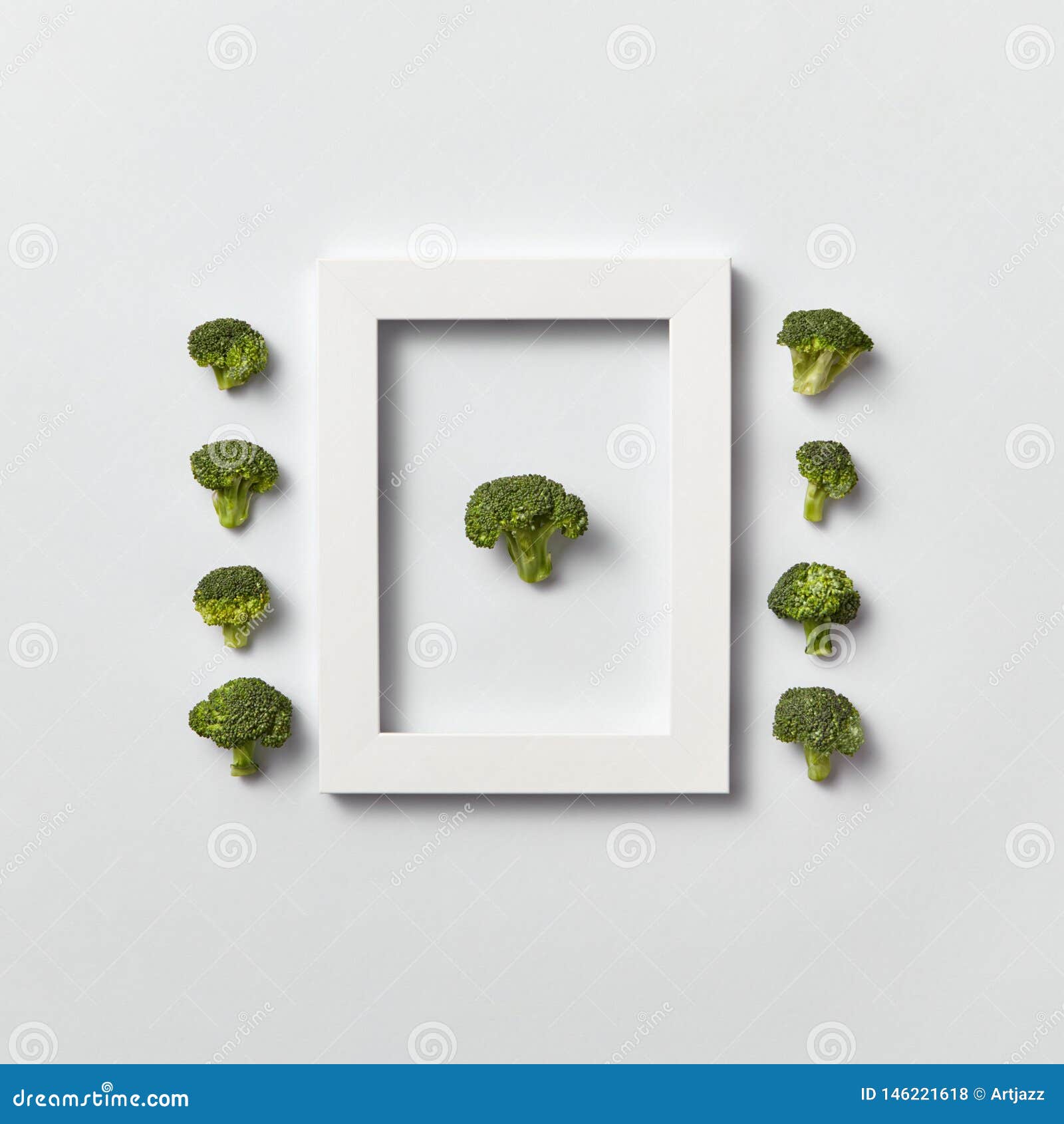Organic Vegetables Pattern with Broccoli in a Frame and Out of it on a ...