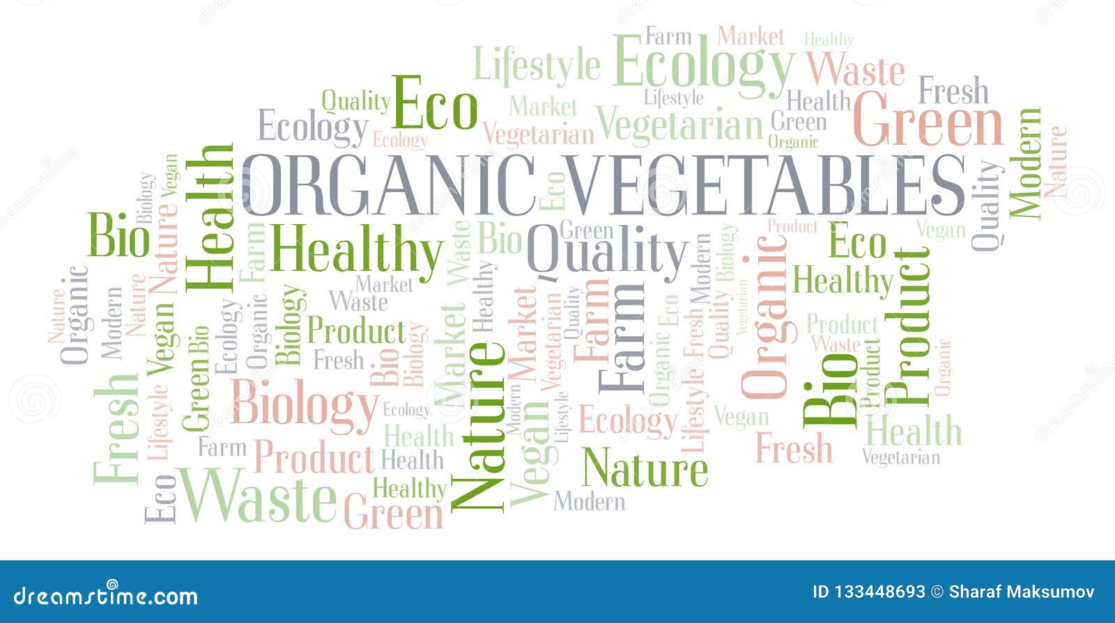 Organic Vegetables Word Cloud Stock Illustration - Illustration of ...