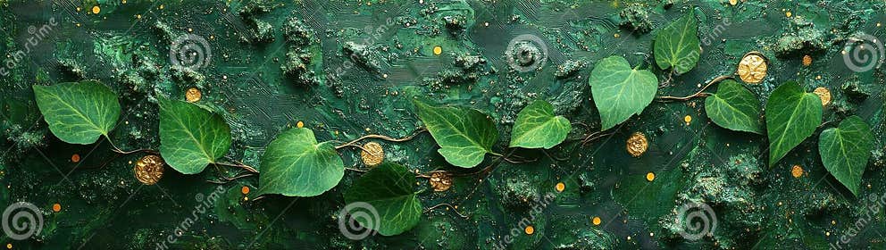 Organic Vine Forms Interwoven with Intricate Circuit Board Patterns ...