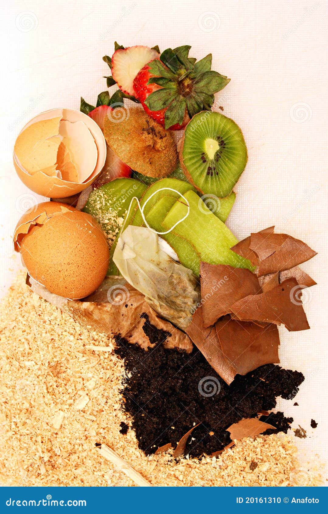 Organic Waste for Compost on White Stock Photo - Image of textures ...