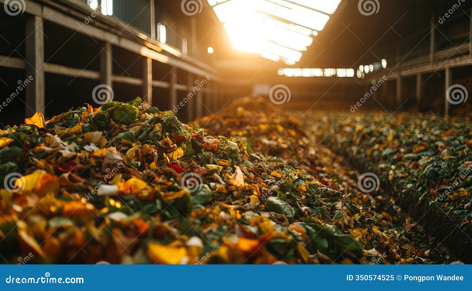 Organic Waste Composting Process in High-Tech Farm Facility Showcasing ...