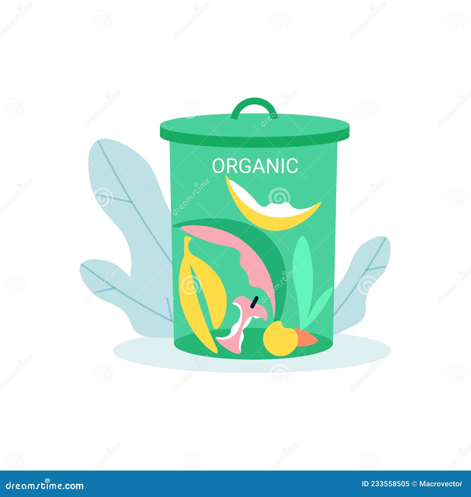 Organic Waste Container Composition Stock Vector - Illustration of ...