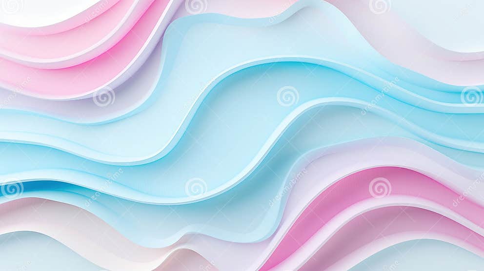 Organic Wave Patterns, 3D Effect, Pastel Colors, Minimalistic Abstract ...