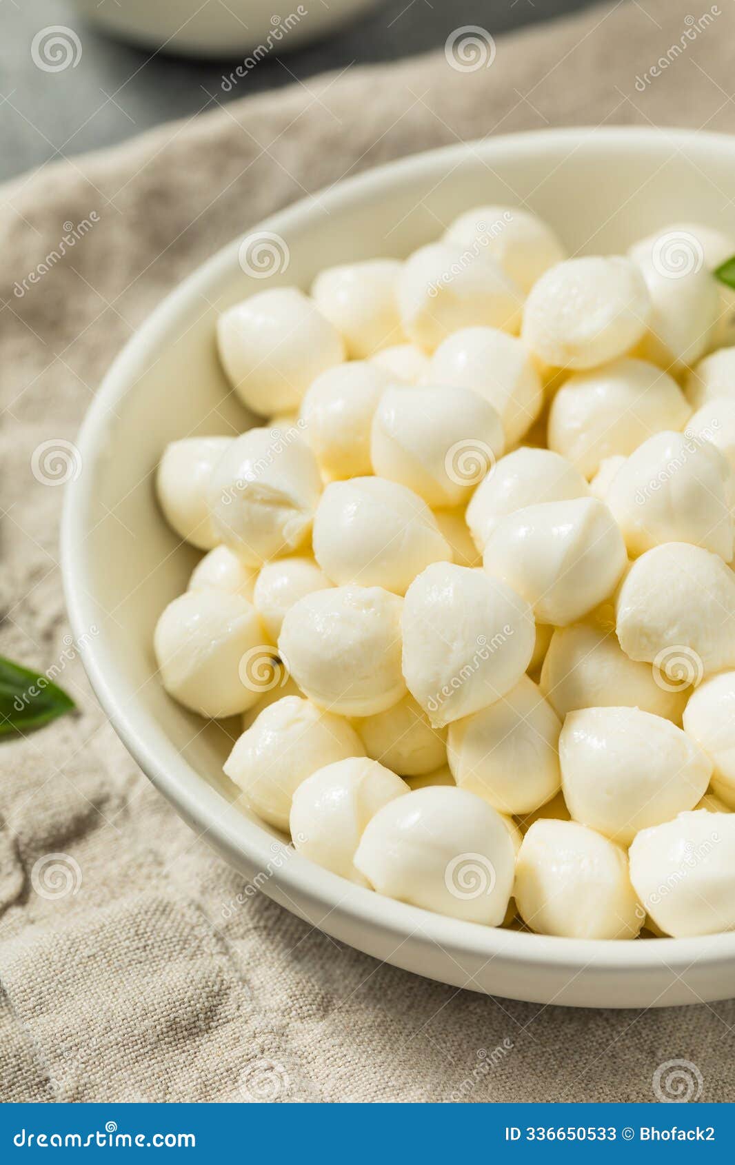 Organic White Mozzarella Pearls Cheese Stock Image - Image of fresh ...
