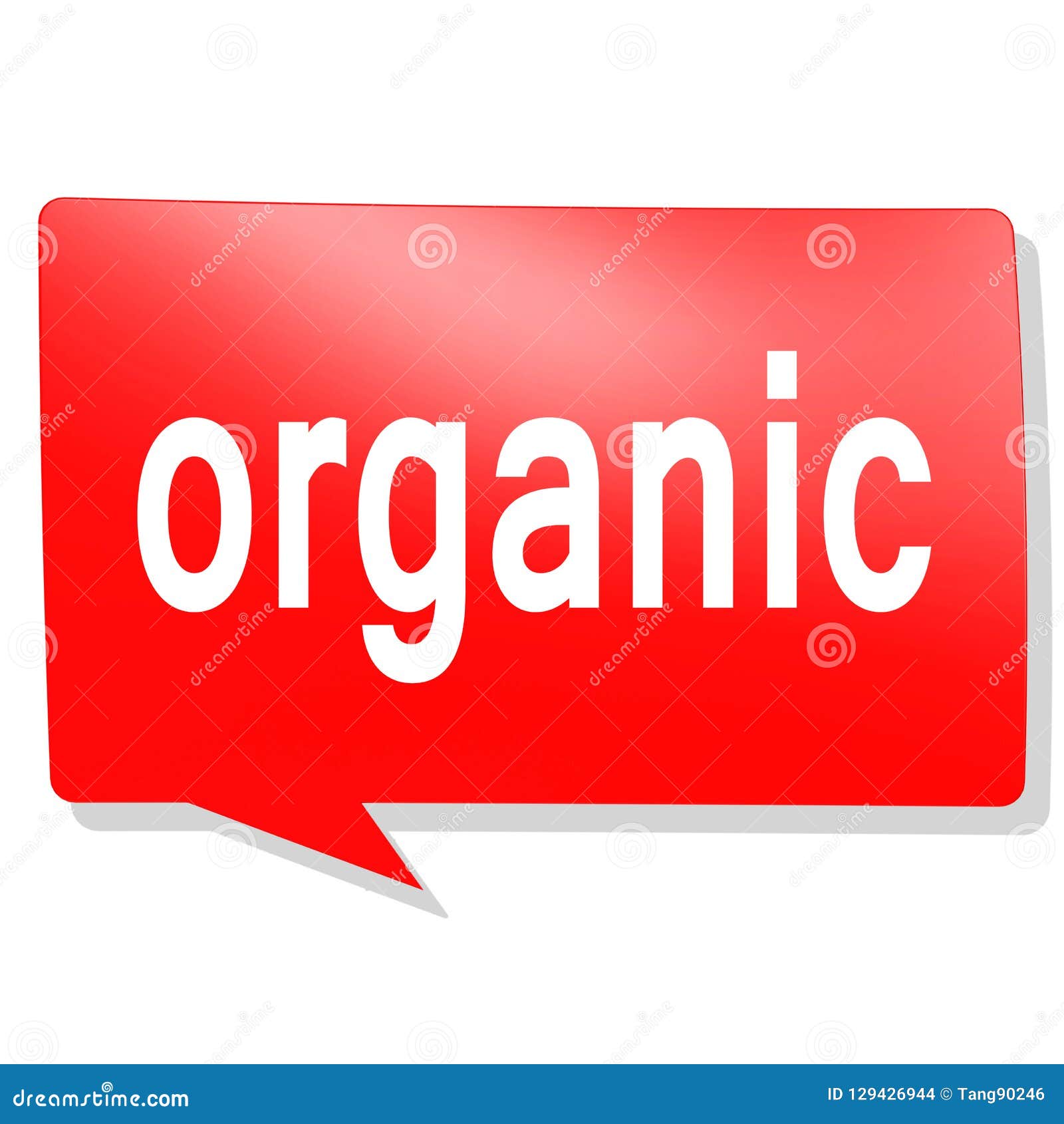 Organic Word on Red Speech Bubble Stock Illustration - Illustration of ...