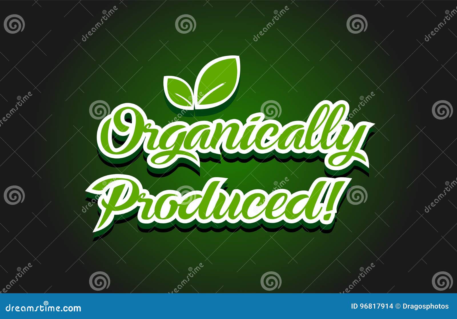 Organically Produced Text Logo Icon Design Stock Vector - Illustration ...