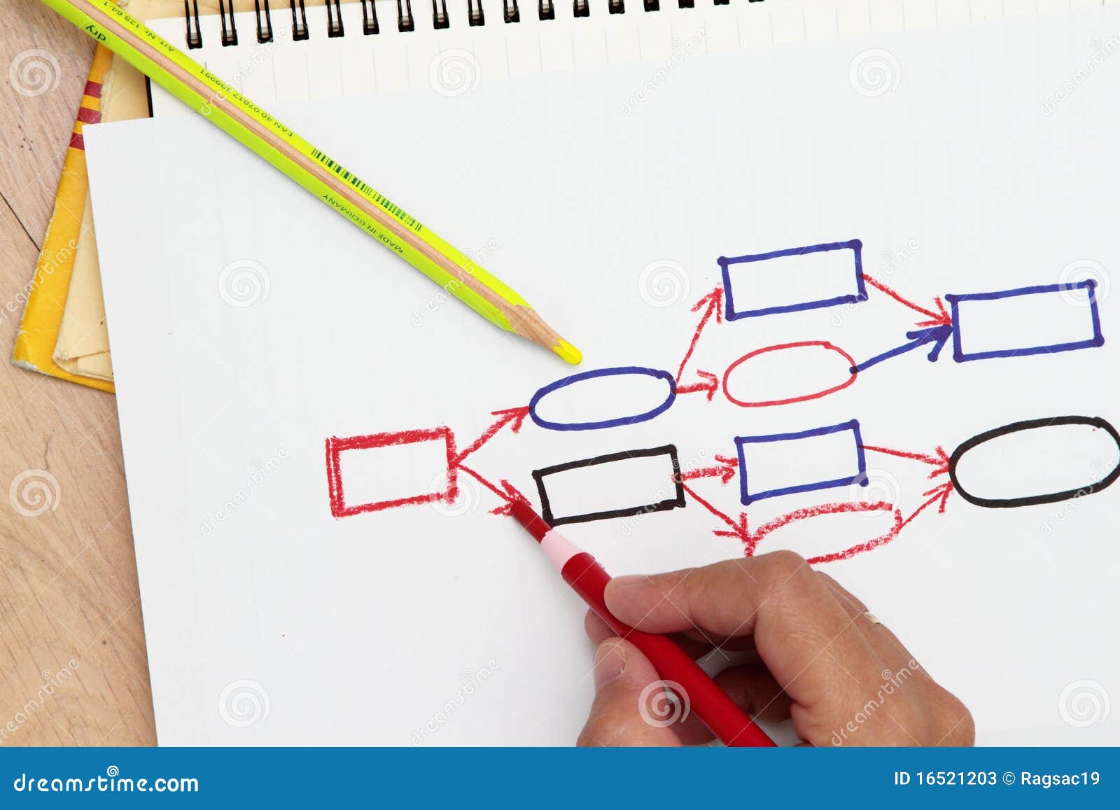 Organigramme vide image stock. Image du cercle, rouge - 16521203