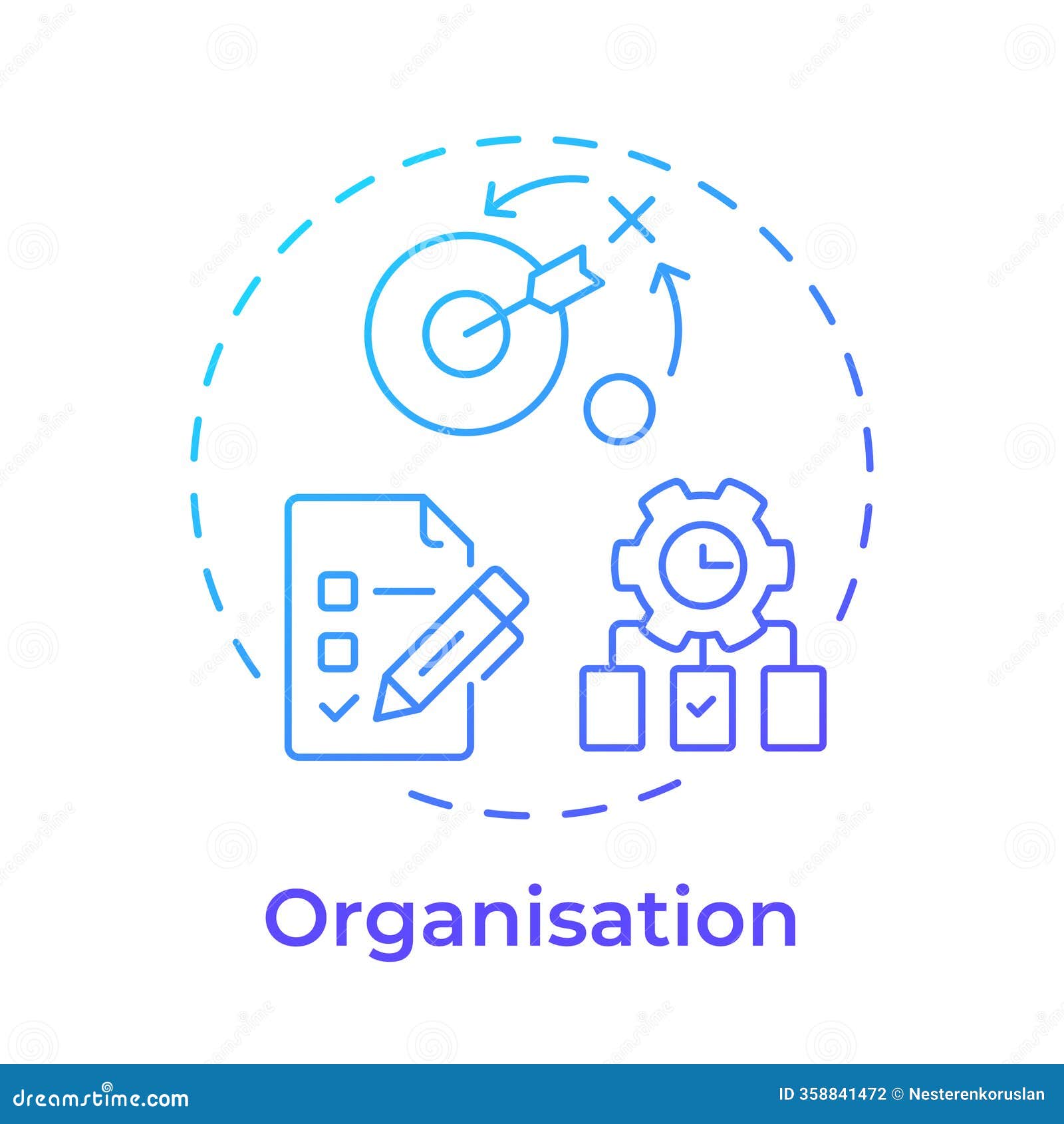 Organisation Blue Gradient Concept Icon Stock Illustration ...