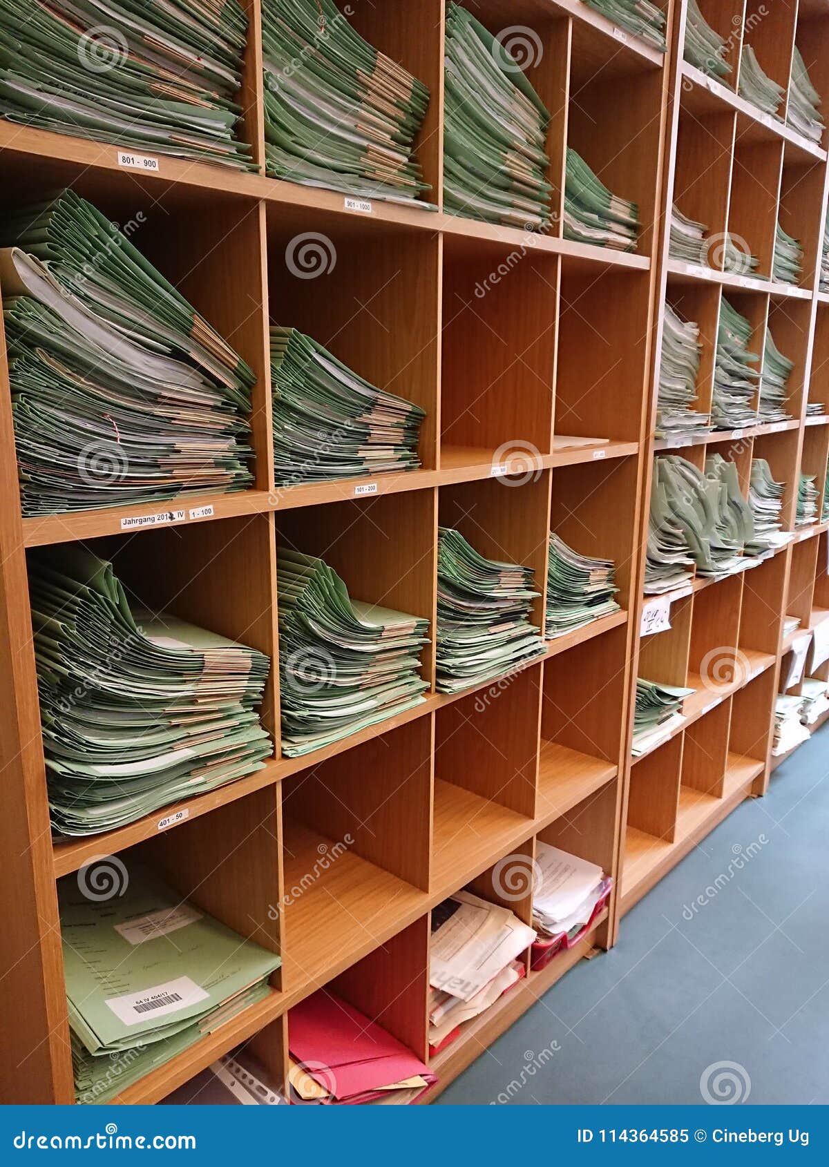 Organised File Folders Full of Papers Stock Image - Image of record ...