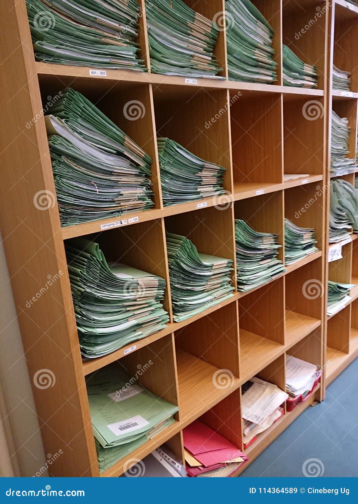 Organised File Folders Full of Papers Stock Image - Image of document ...