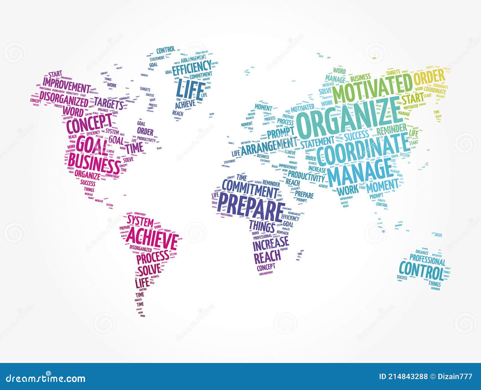 Organiser Word Cloud En Forme De World Map Business Concept Background ...