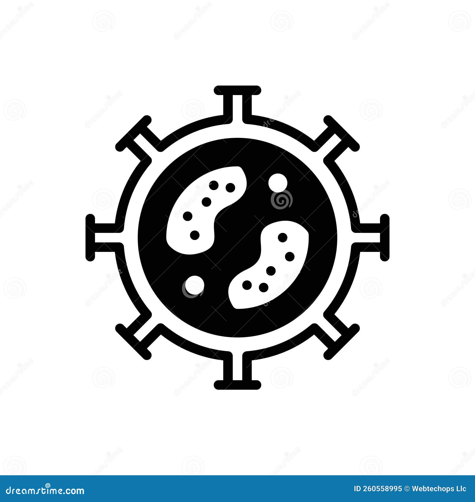 Black Solid Icon for Organisms, Germs and Virus Stock Vector ...