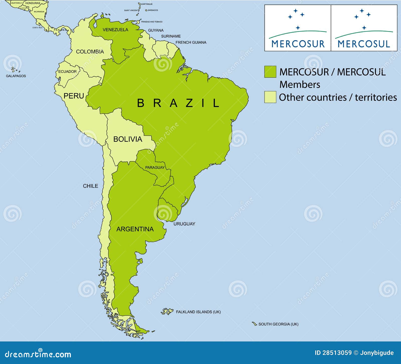 Organización De MERCOSUR/MERCOSUL Stock de ilustración - Ilustración de chile, territorios: 28513059