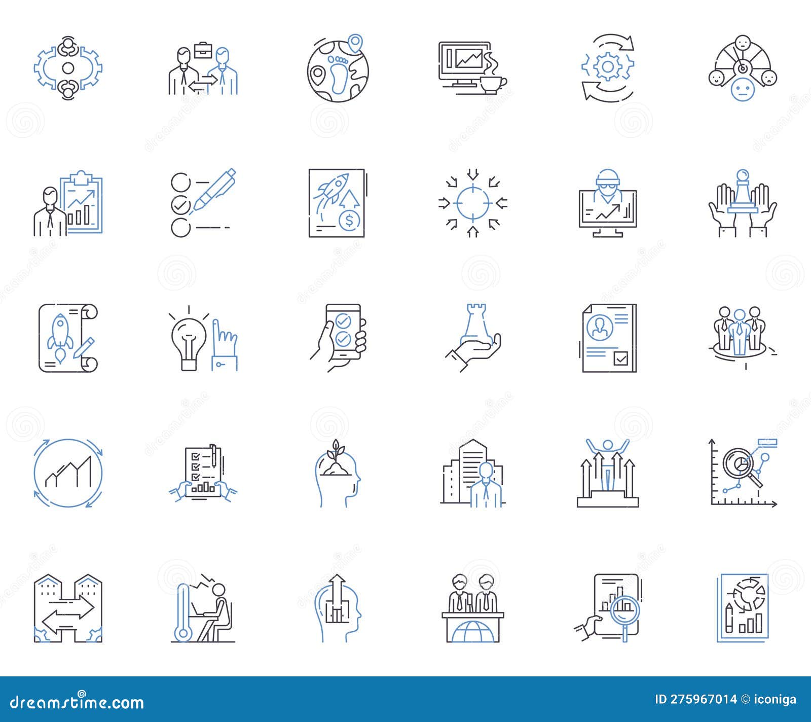 Organization Advancement Line Icons Collection. Innovation, Efficiency ...