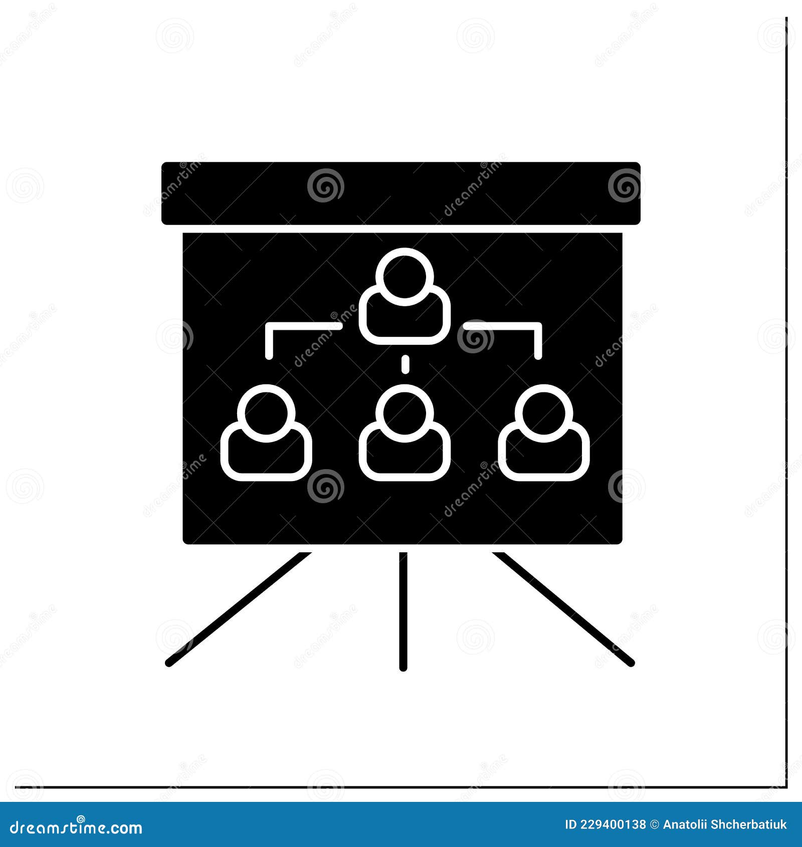 Organization Chart Glyph Icon Stock Vector - Illustration of manager ...