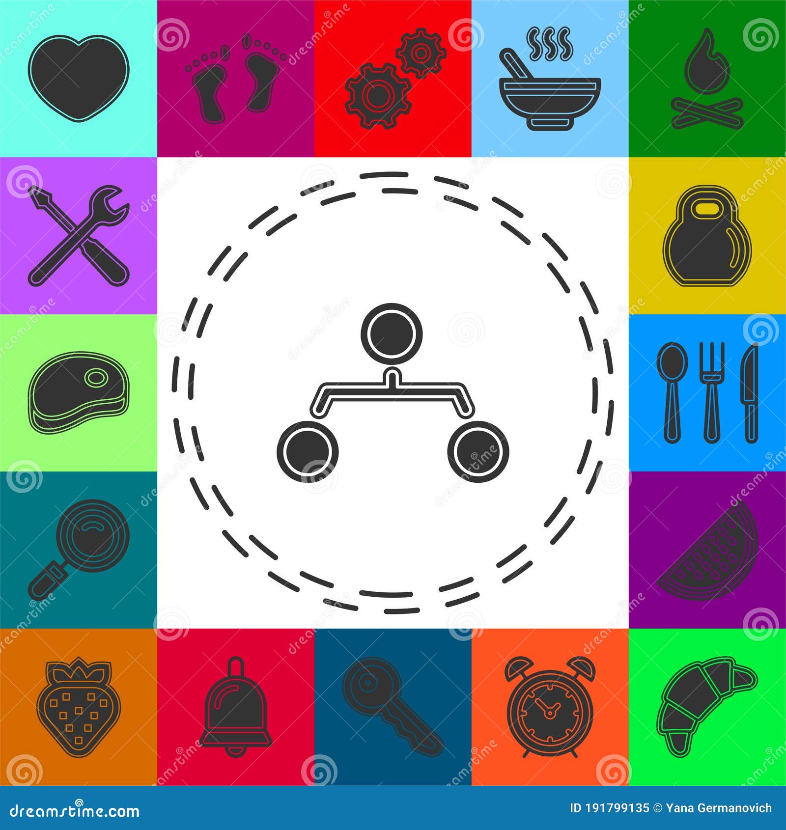 Organization Chart Icon - Hierarchy Structure Stock Illustration ...