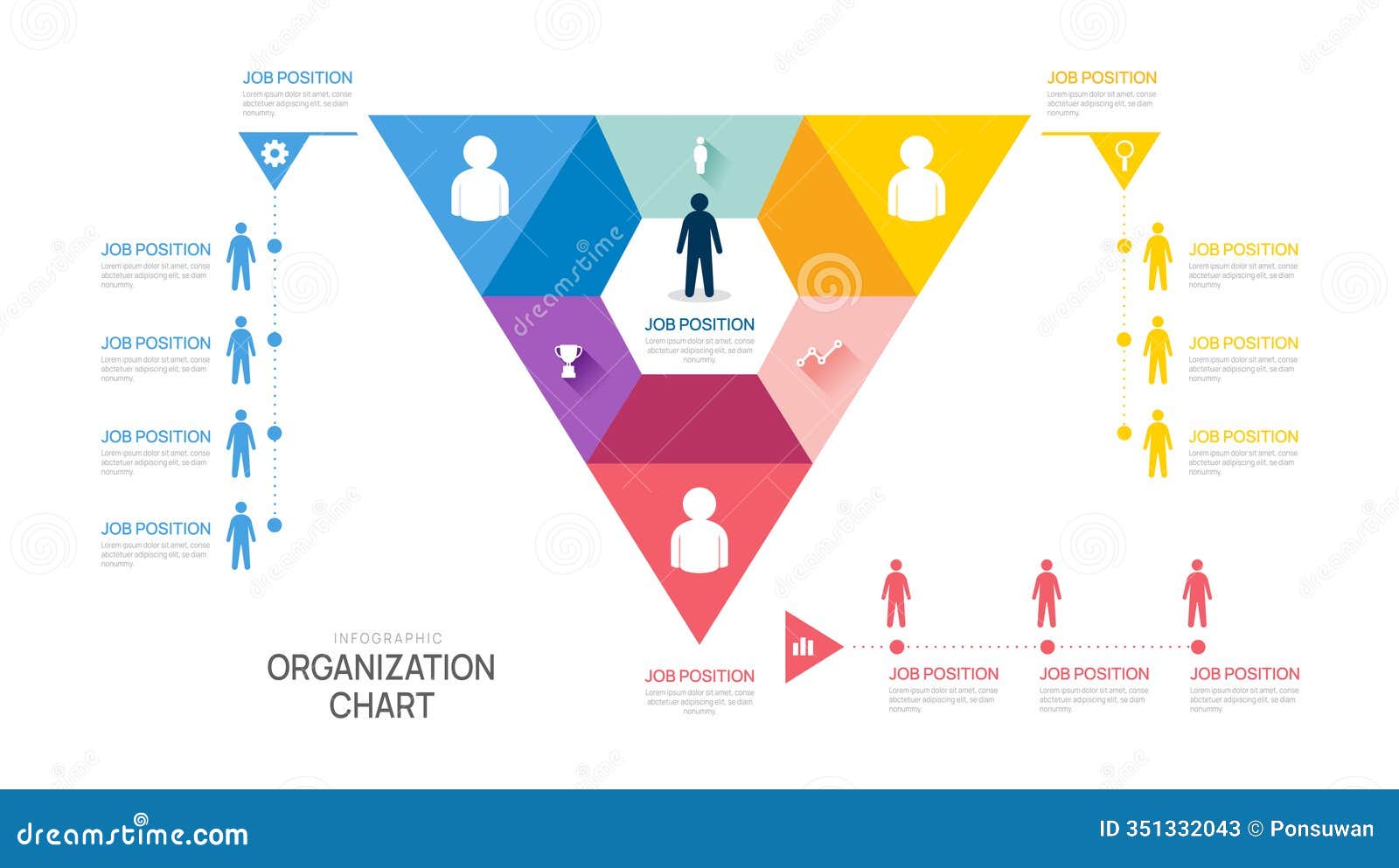 Organization Chart Infographic Template for with Business Avatar Icons ...