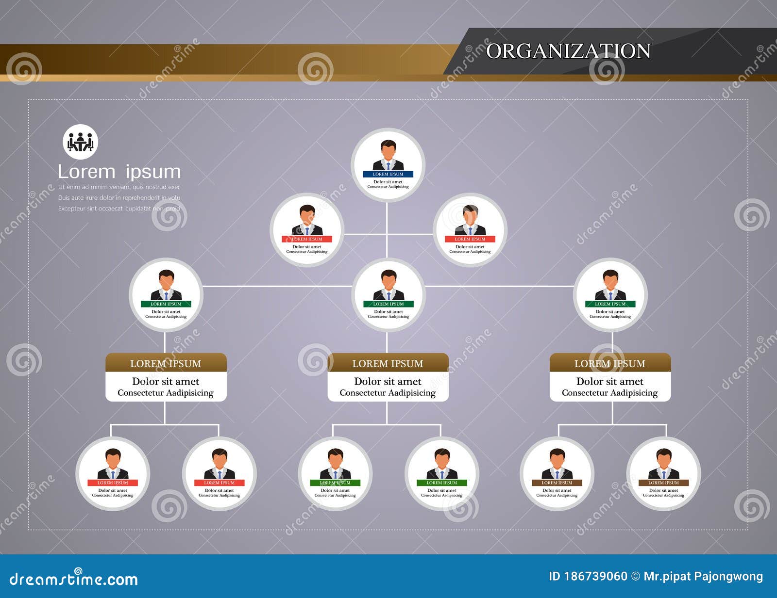 Organization Chart Infographics Stock Vector - Illustration of ...