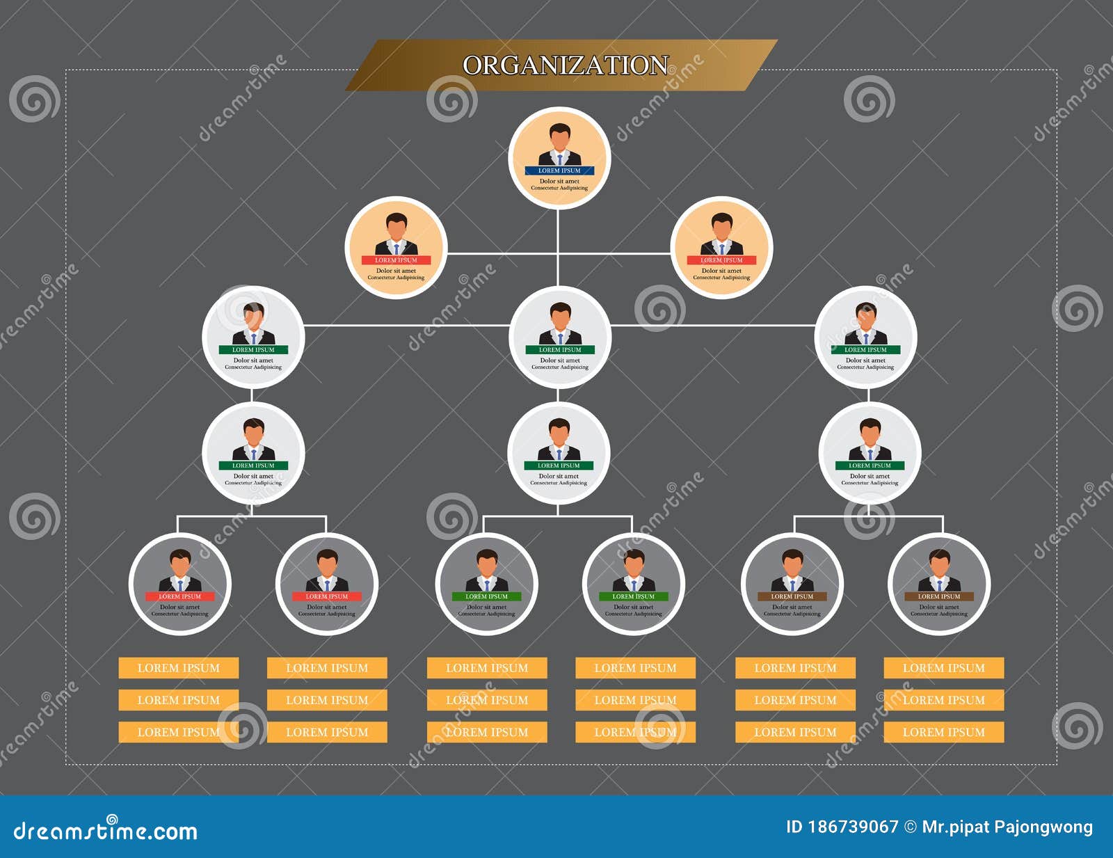 Organization Chart Infographics Cartoon Vector | CartoonDealer.com ...