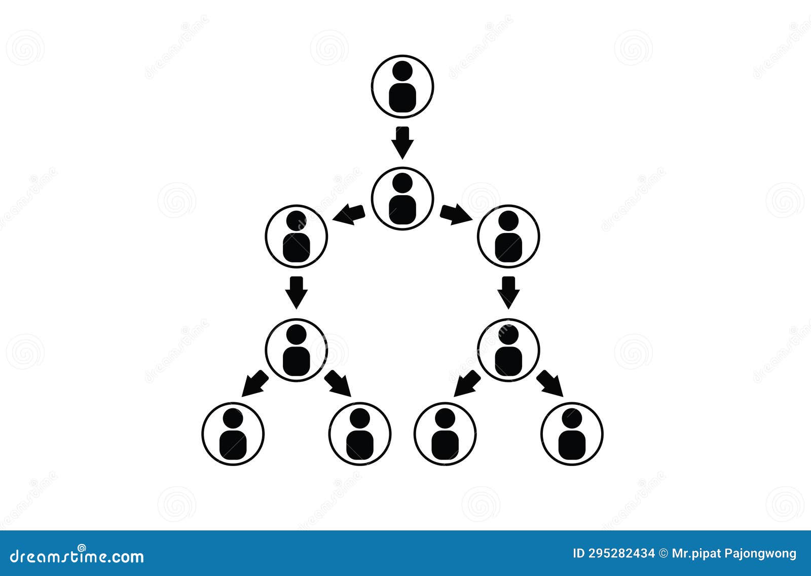 Organization Chart Infographics with People Icon and Abstract Line ...