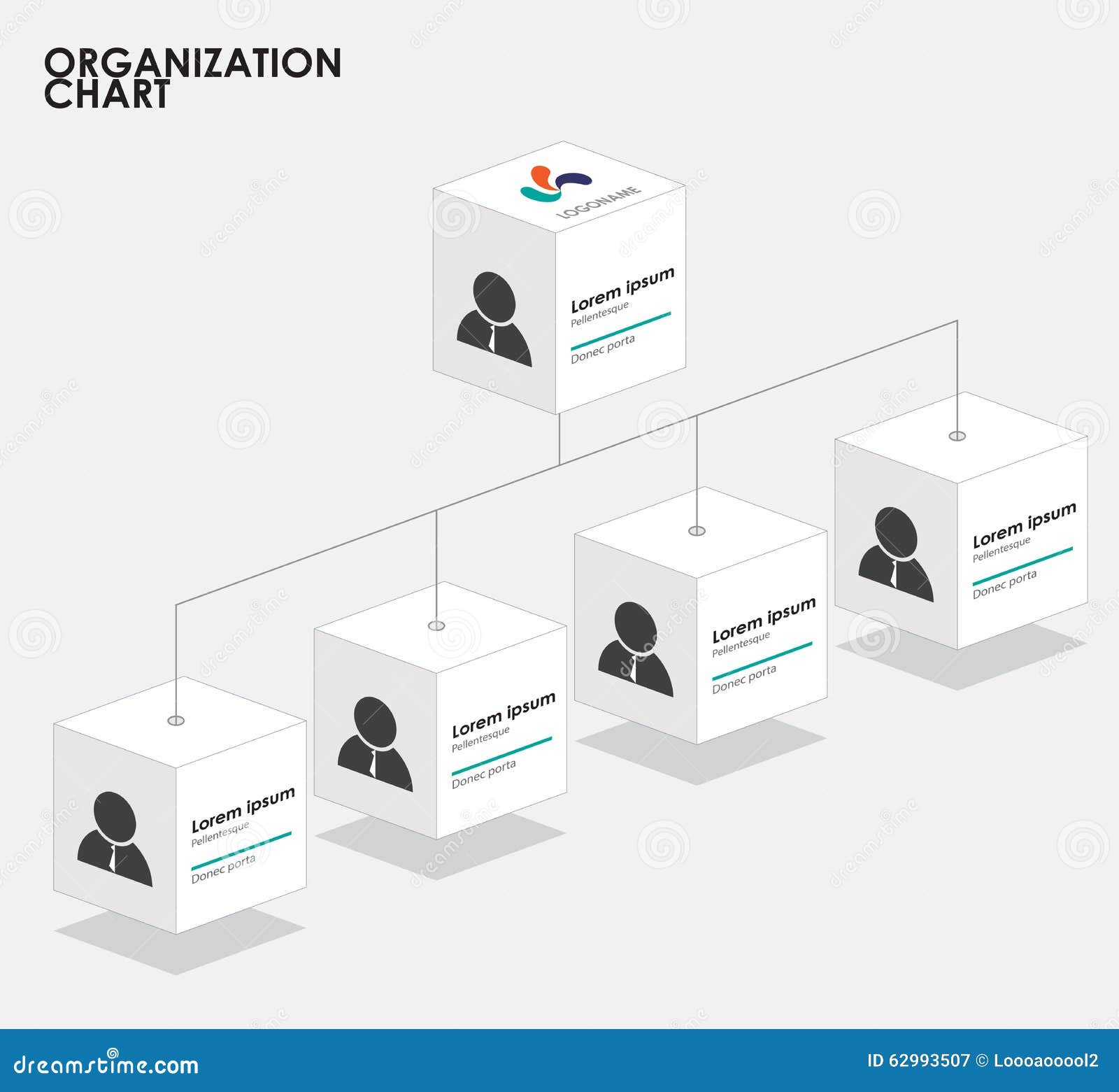 Organization Chart Infographics with Tree, Box Organization Stock ...