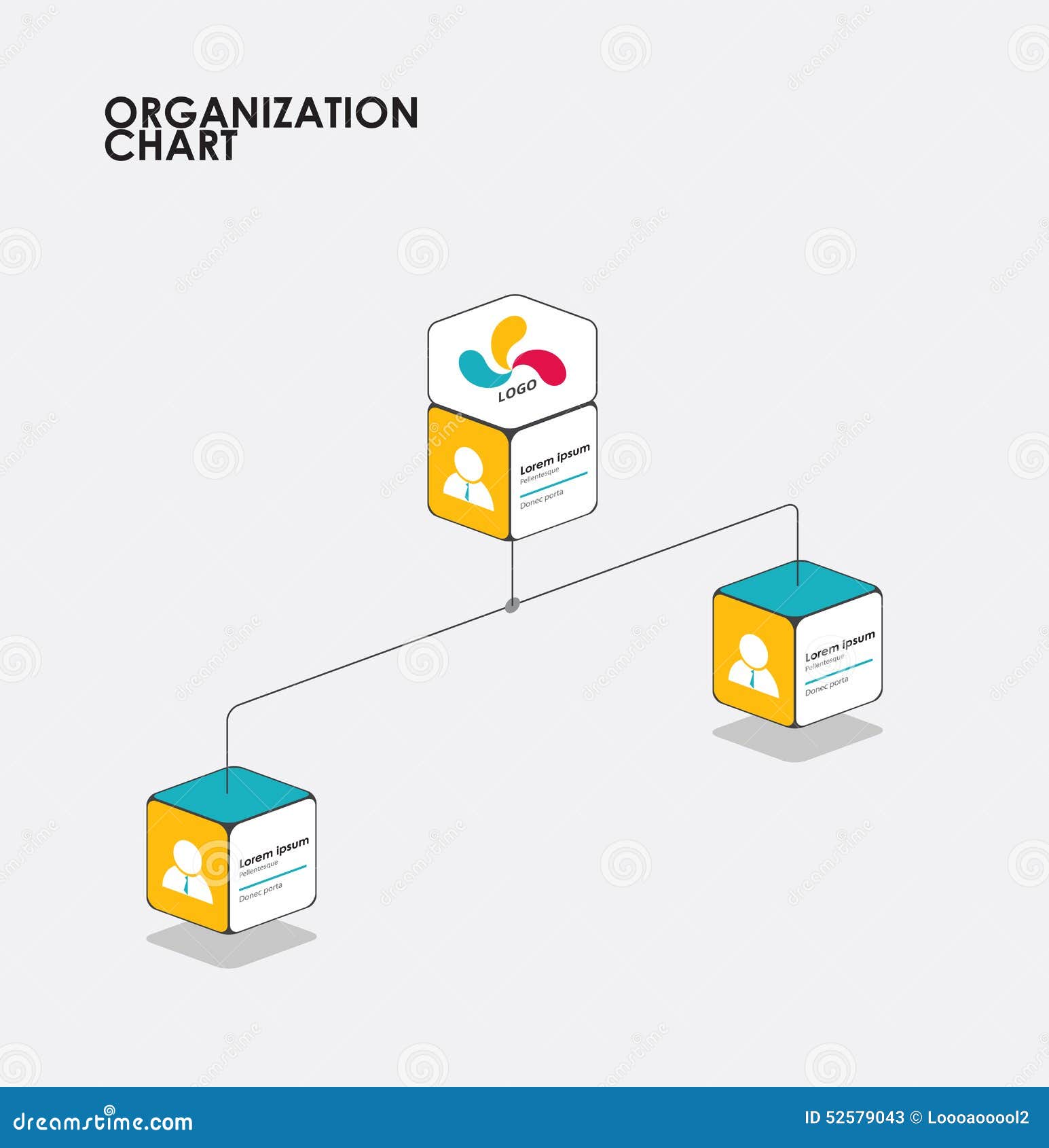 Organization Chart Infographics with Tree, Diagram Flow. Vector Stock ...