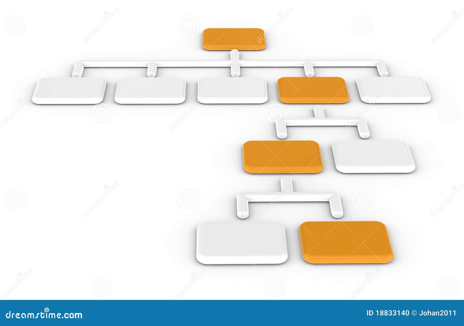Organization Chart, Orange. Stock Illustration - Illustration of flow ...
