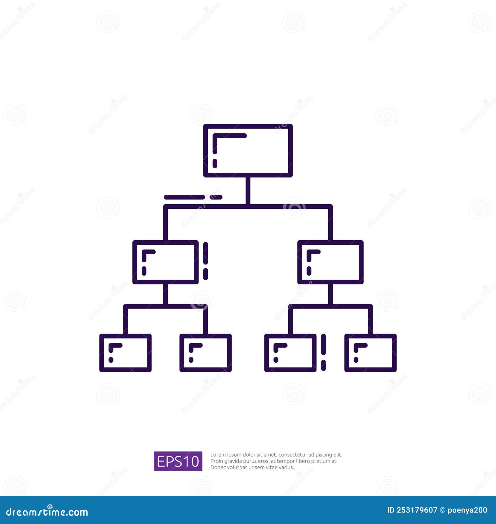 Organization Chart Outline Icon Vector Stock Vector - Illustration of ...