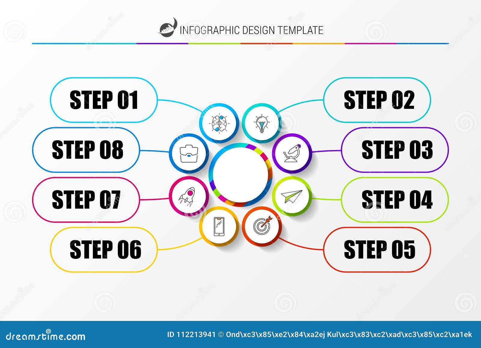 Organization Chart with 8 Steps. Infographic Design Template Stock ...