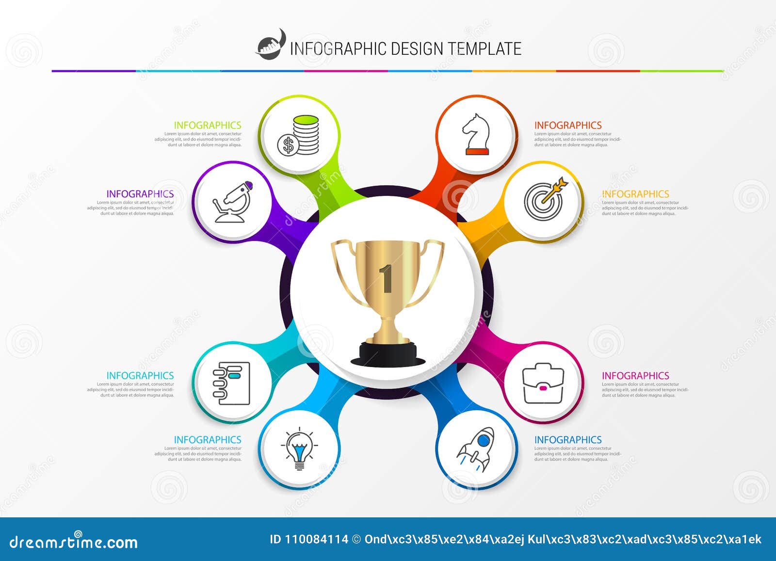 Organization Chart with 8 Steps. Infographic Template Stock Vector ...