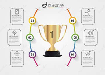 Organization Chart with 6 Steps. Infographic Template Stock Vector ...