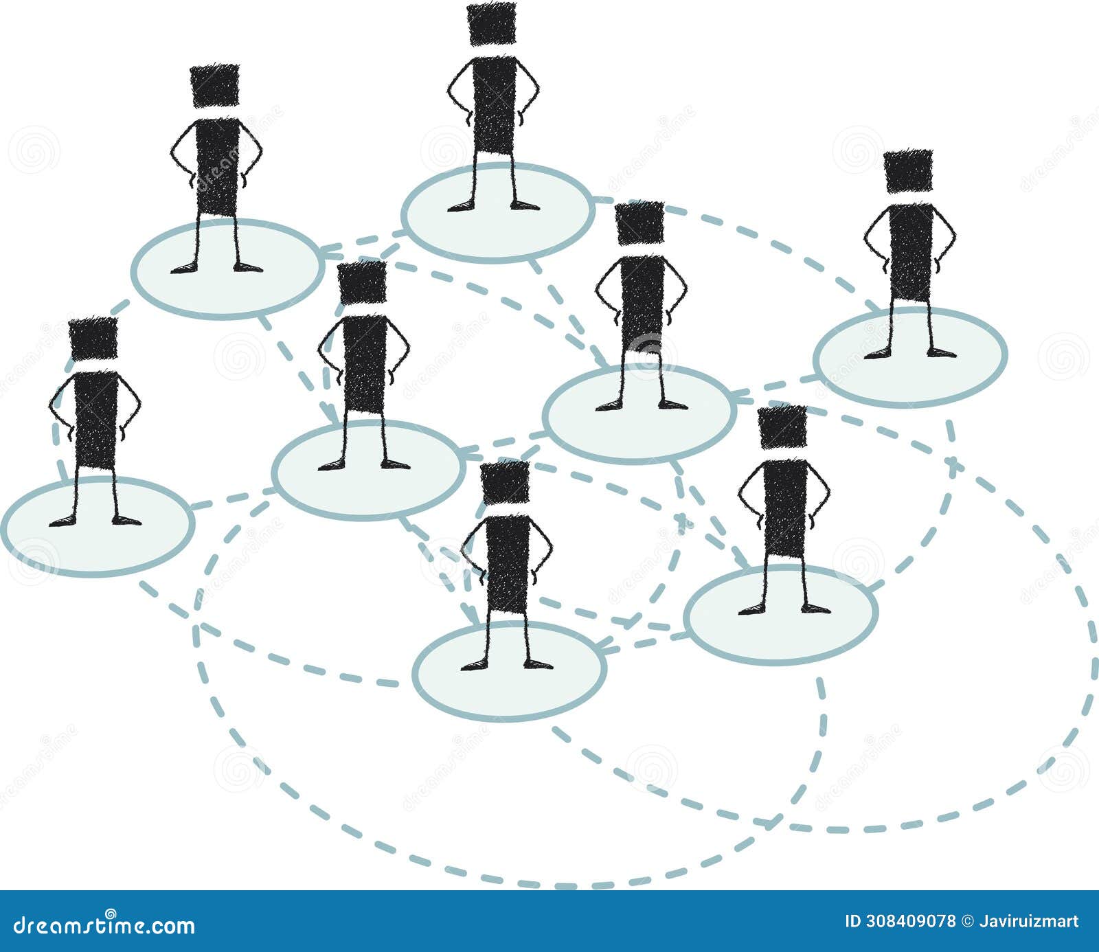 Organization Chart, Stick Figures Stock Illustration - Illustration of ...