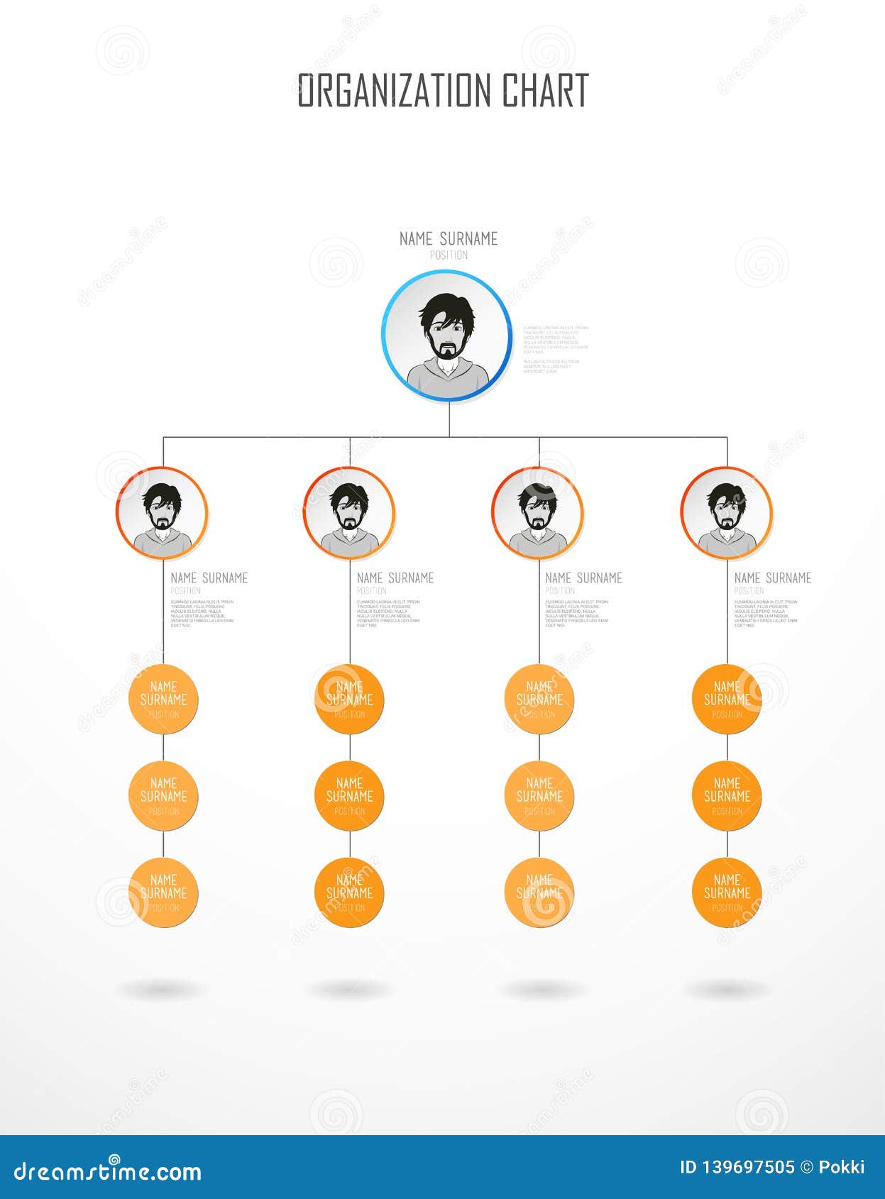Organization Chart Template with Colorful Circles and Place for Your ...