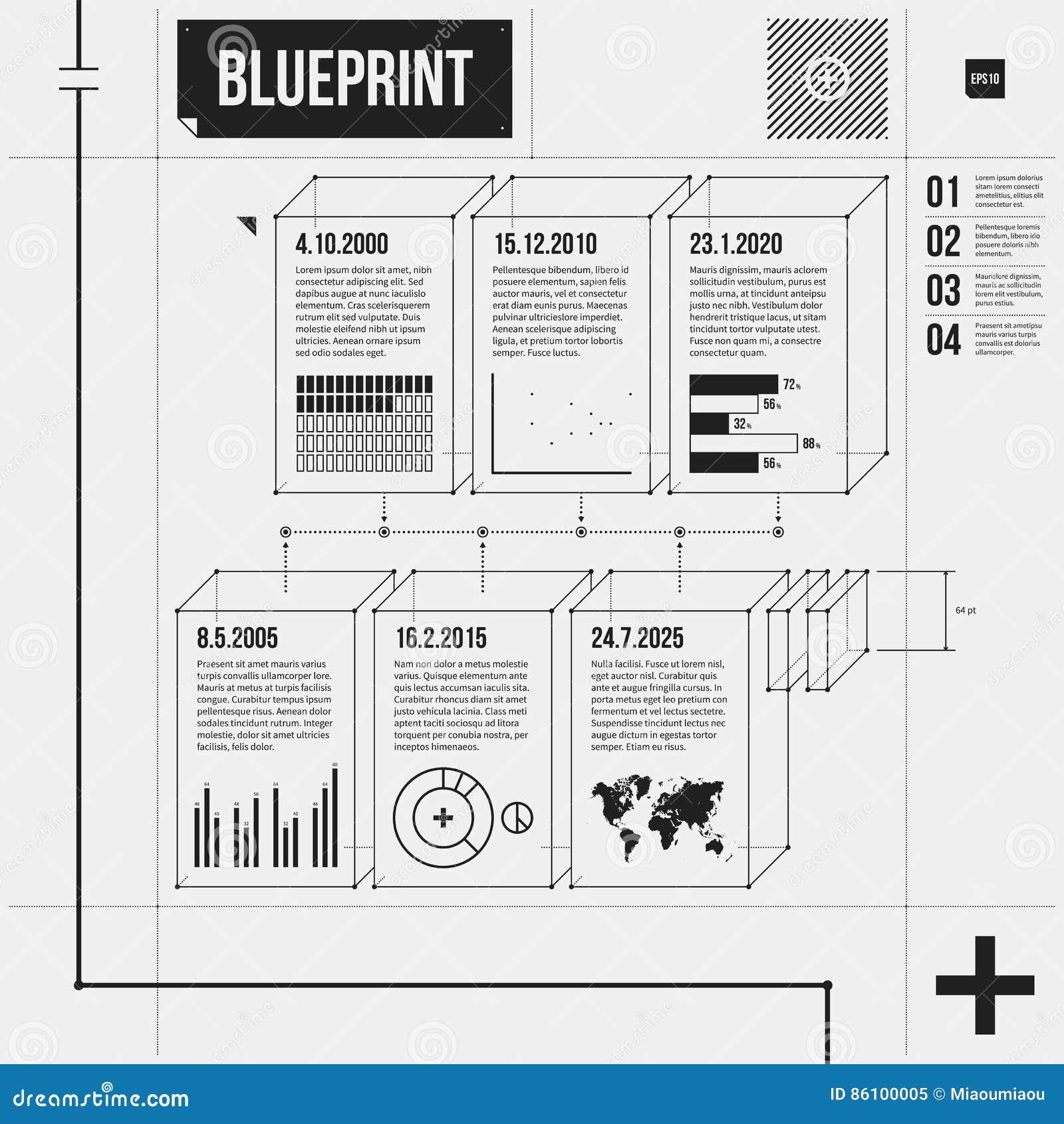 Organization Chart Template in Draft Style Stock Vector - Illustration ...
