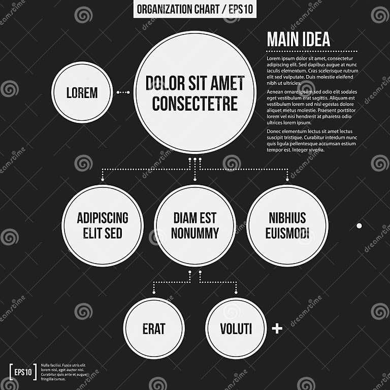 Organization Chart Template with Geometric Elements Stock Vector ...