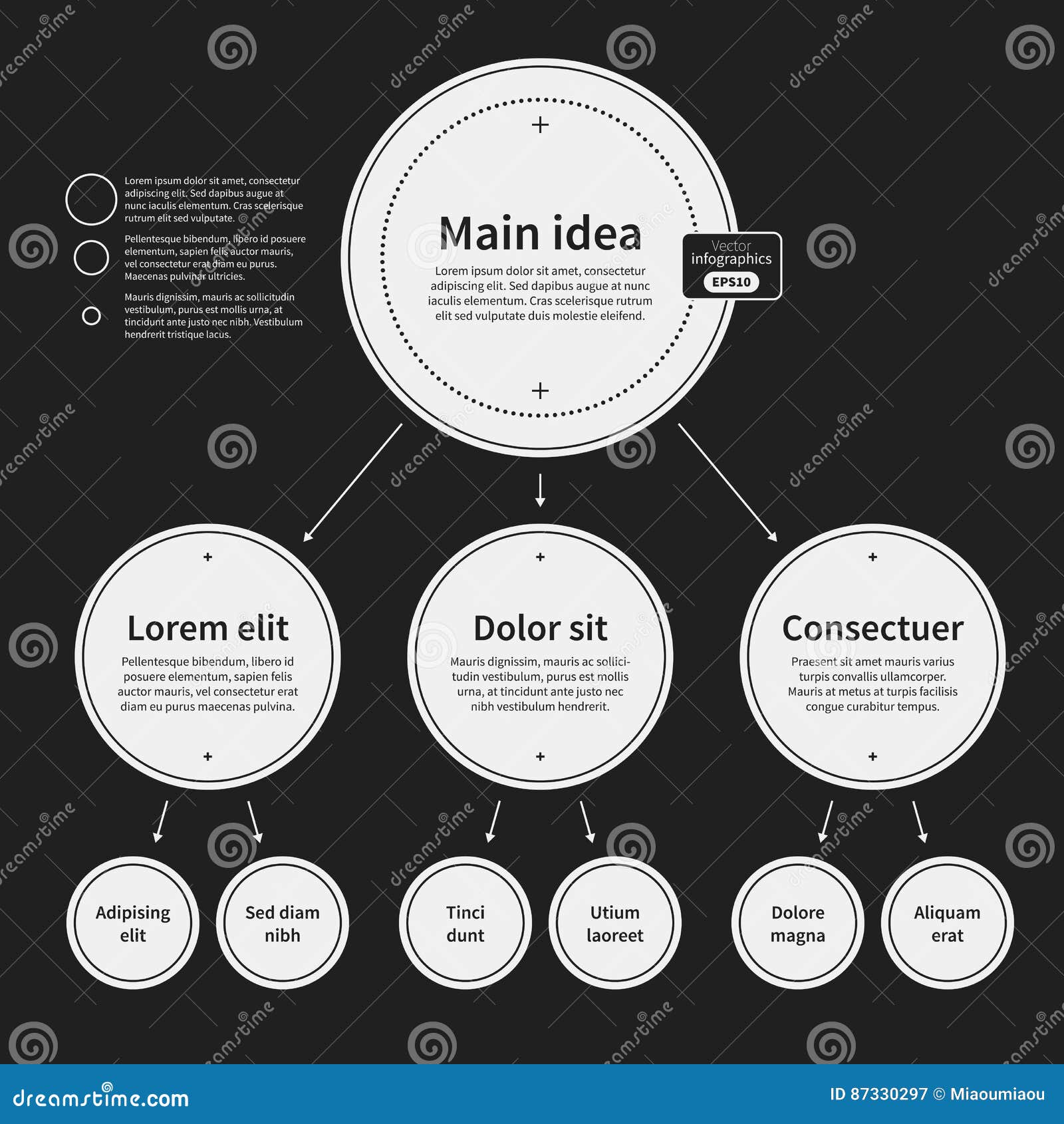Organization Chart Template with Geometric Elements Stock Vector ...