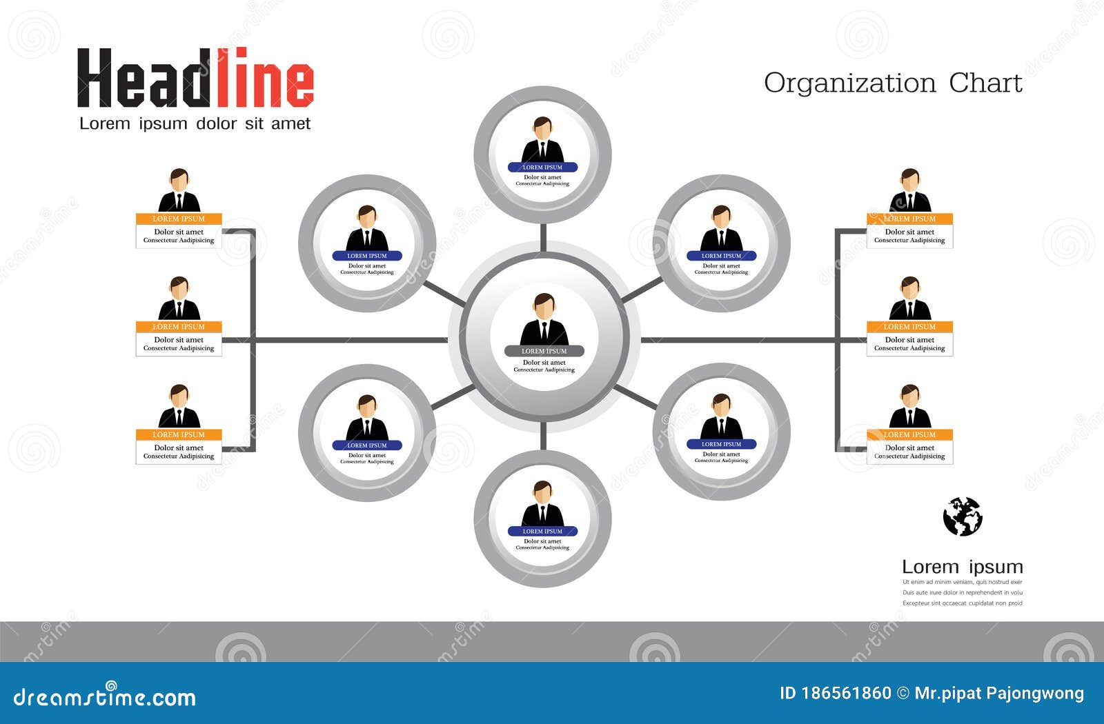 Organization Chart Template Stock Illustration - Illustration of ...
