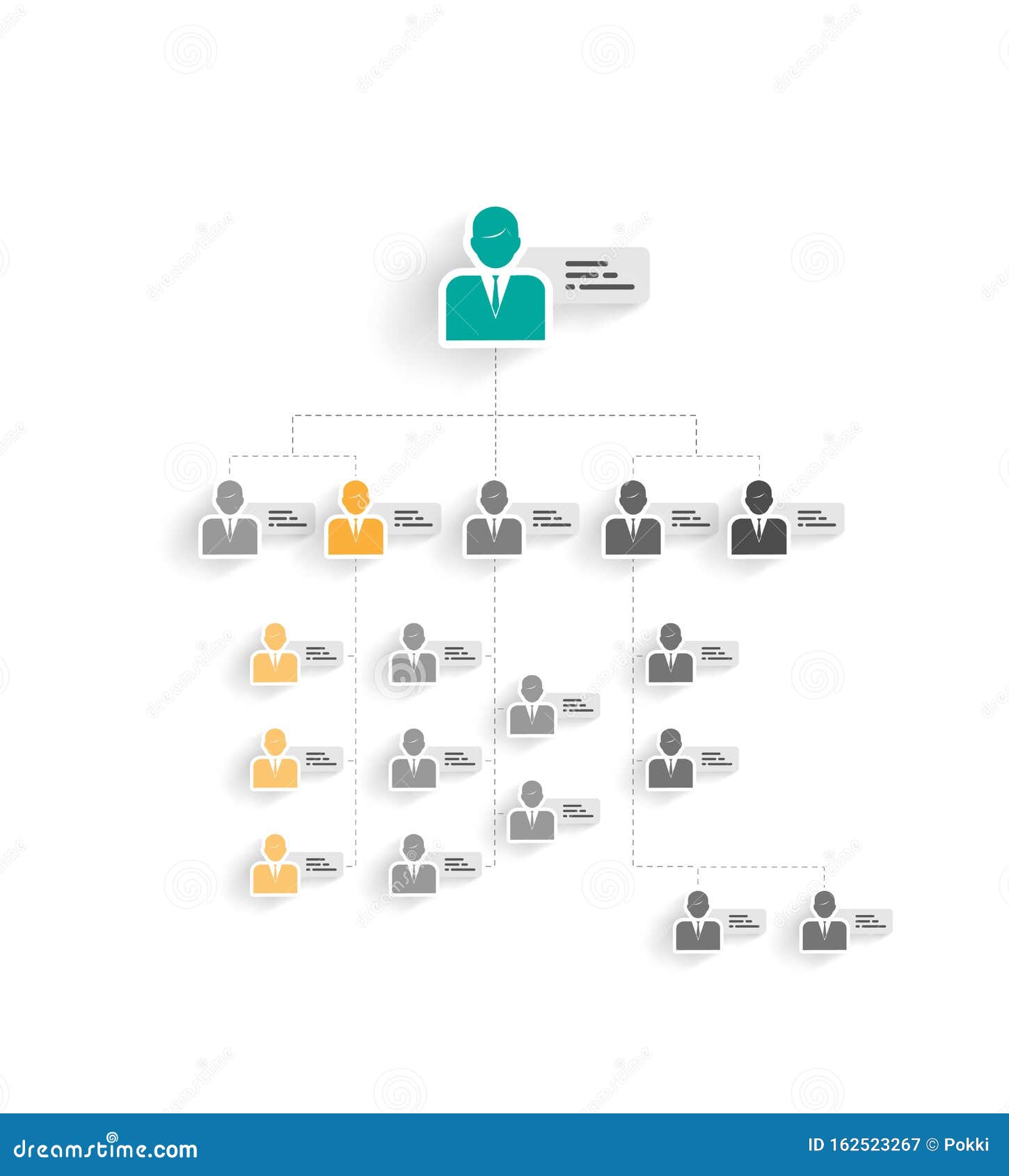 Organization Chart Template with Simple Manager Icons and Place for ...