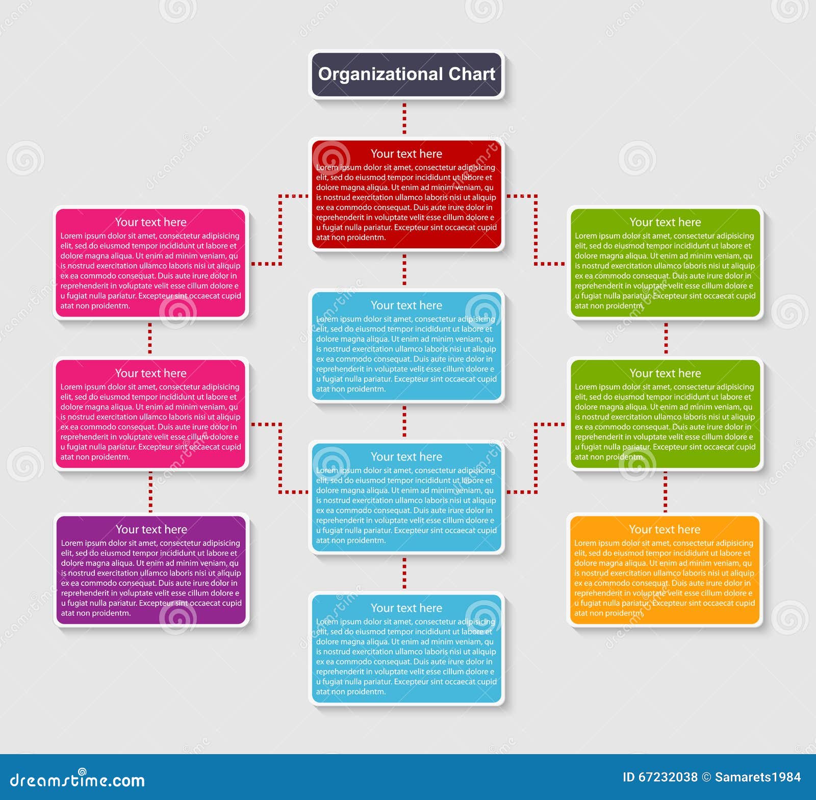 Organization Chart Template. Stock Vector - Illustration of ...
