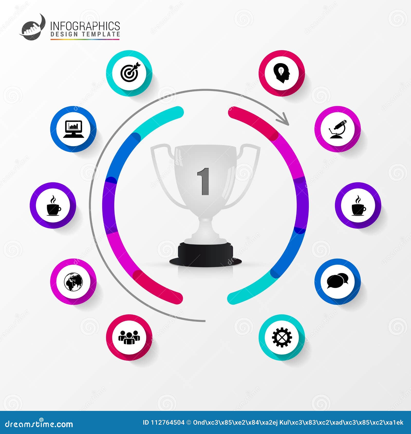 Organization Chart with Trophy. Infographic Design Template Stock ...