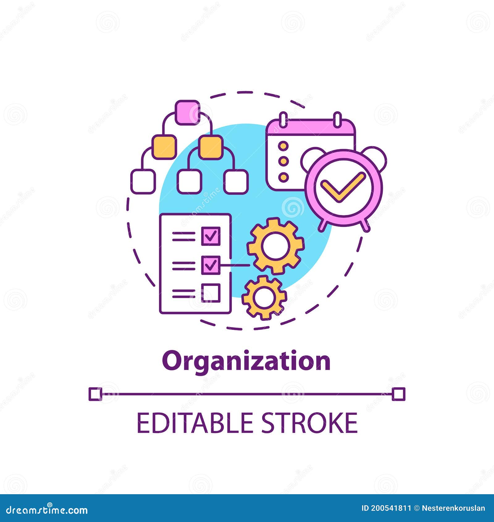 Organization concept icon stock vector. Illustration of motivation ...