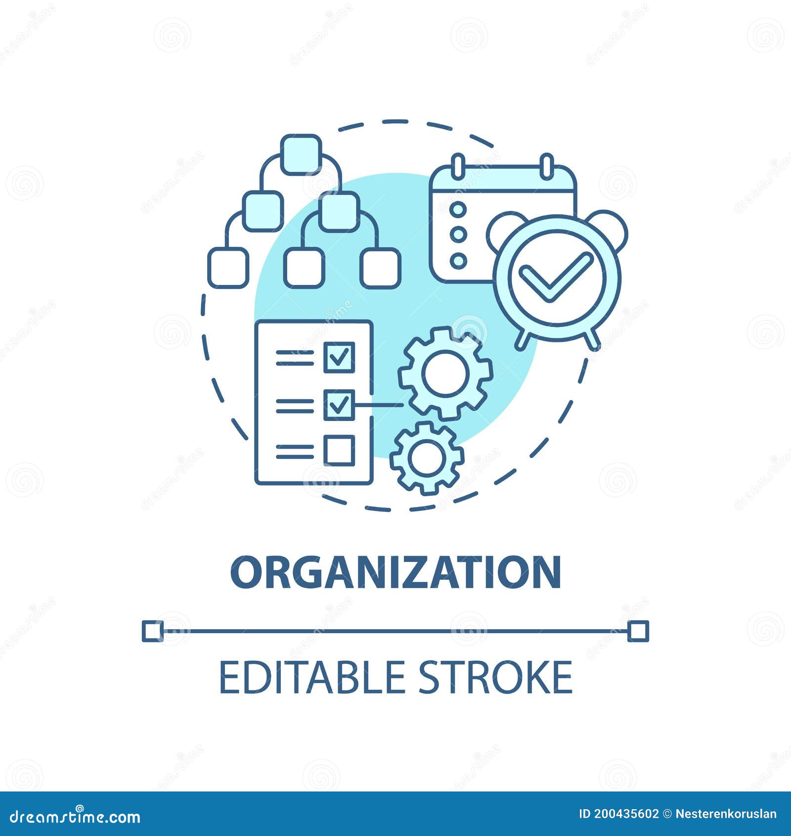 Organization concept icon stock vector. Illustration of brain - 200435602