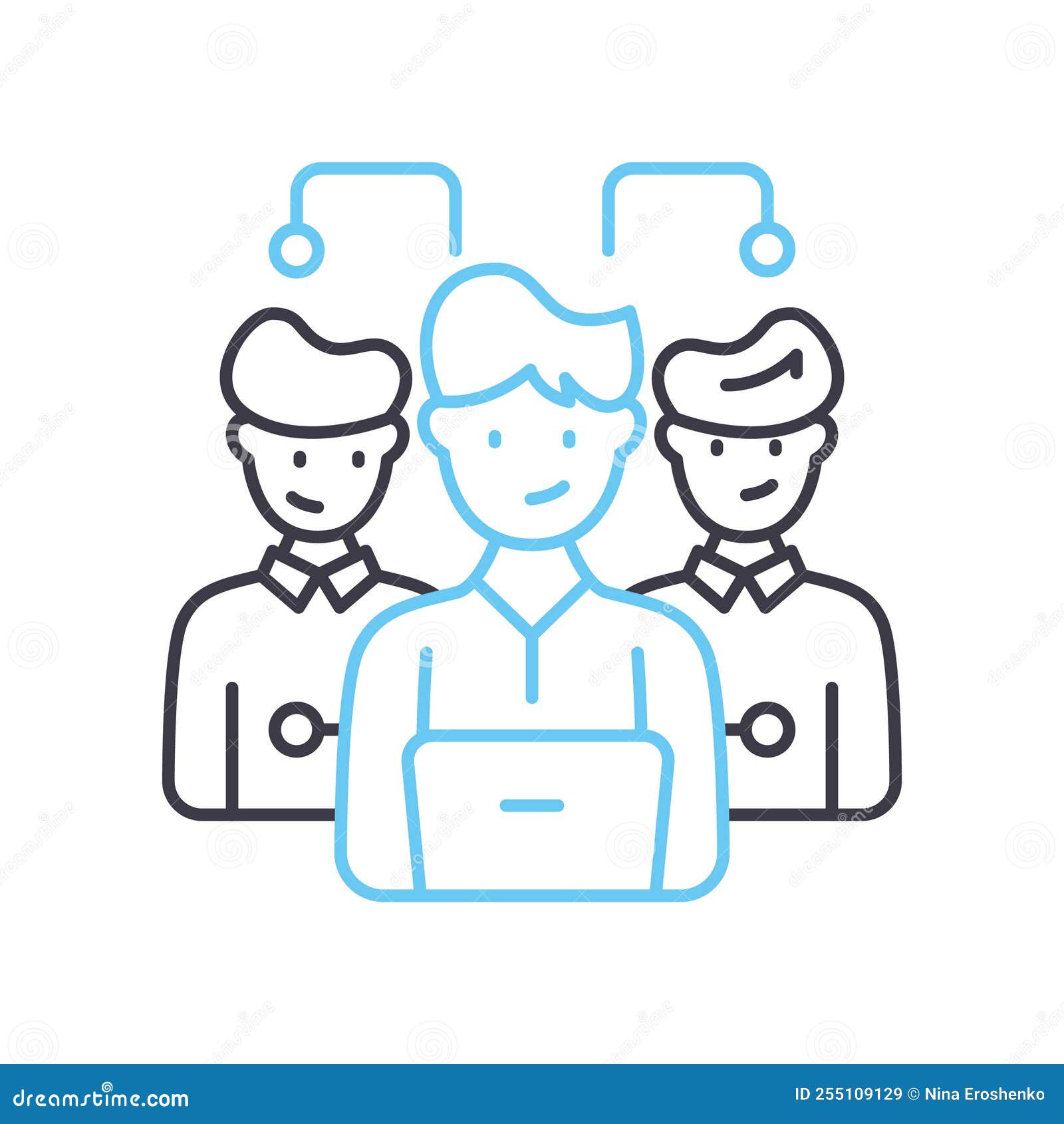 Organization Control Line Icon, Outline Symbol, Vector Illustration ...