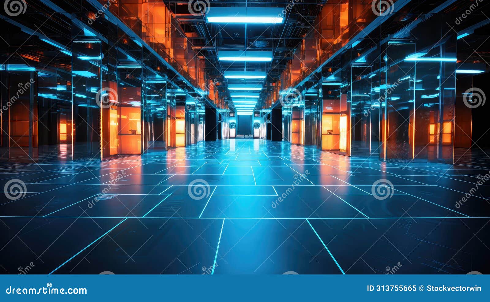Organization Datacenter Lights Stock Illustration - Illustration of ...