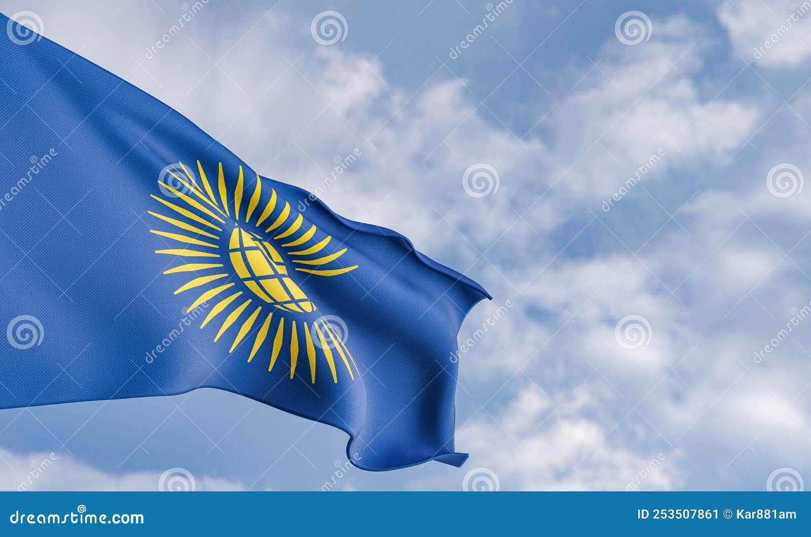 Organization Flag Commonwealth of Nations on the Background of Clouds ...