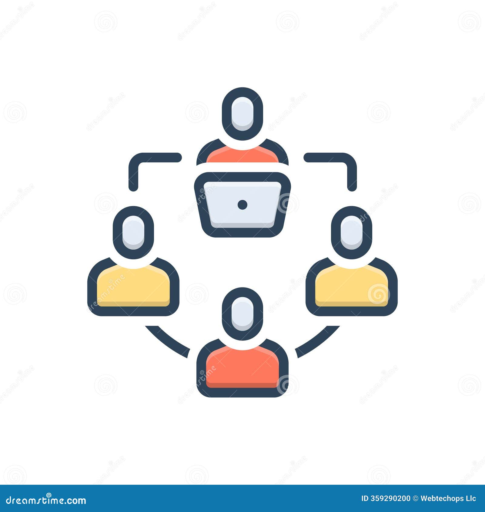 Organization Company Target Dart And Hands Icon Set Illustration Line ...