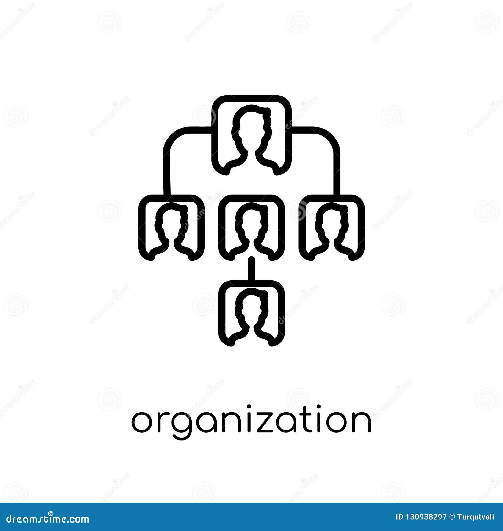 Organization Icon. Trendy Modern Flat Linear Vector Organization Stock ...
