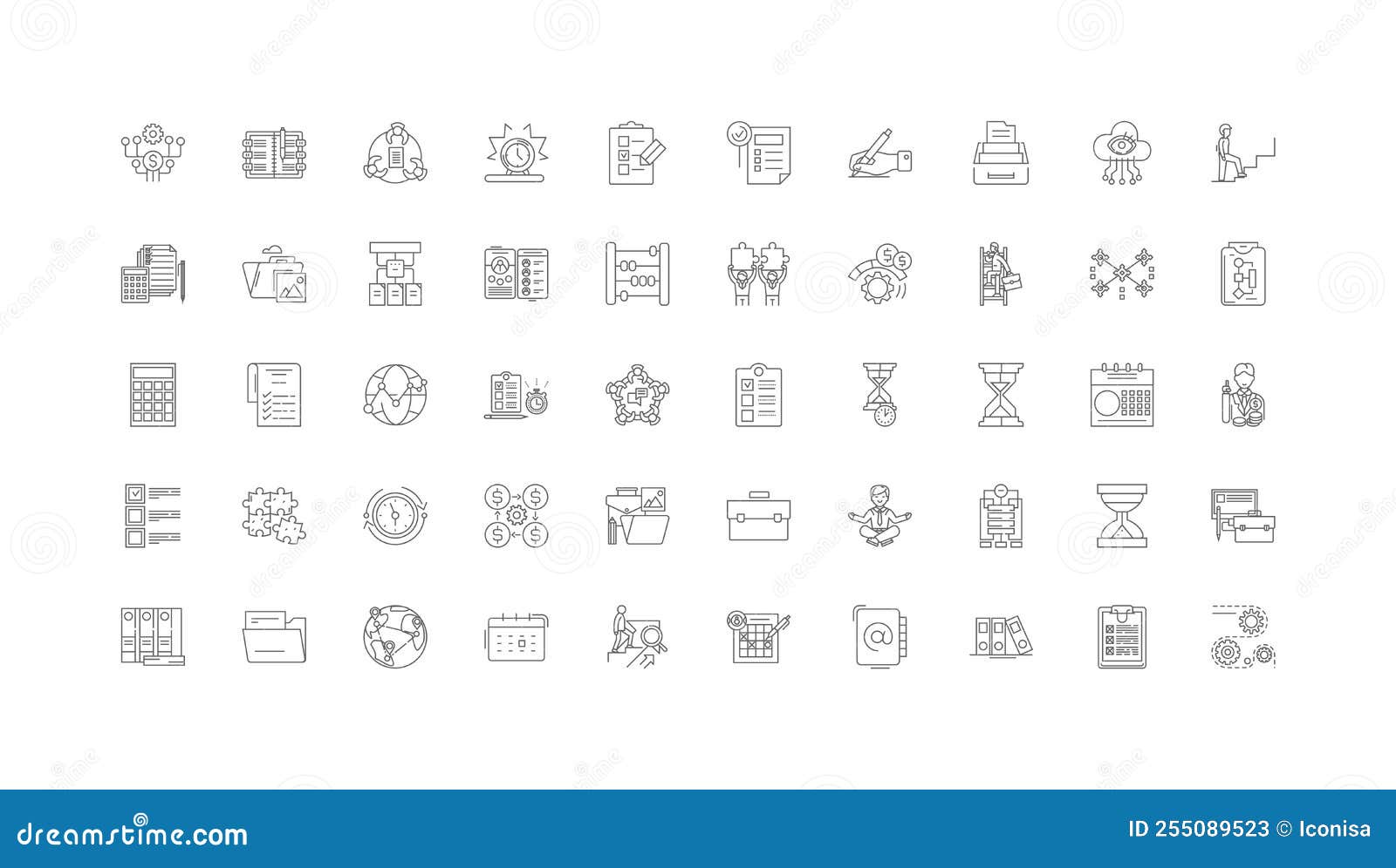Organization Ideas, Linear Icons, Line Signs Set, Vector Collection ...